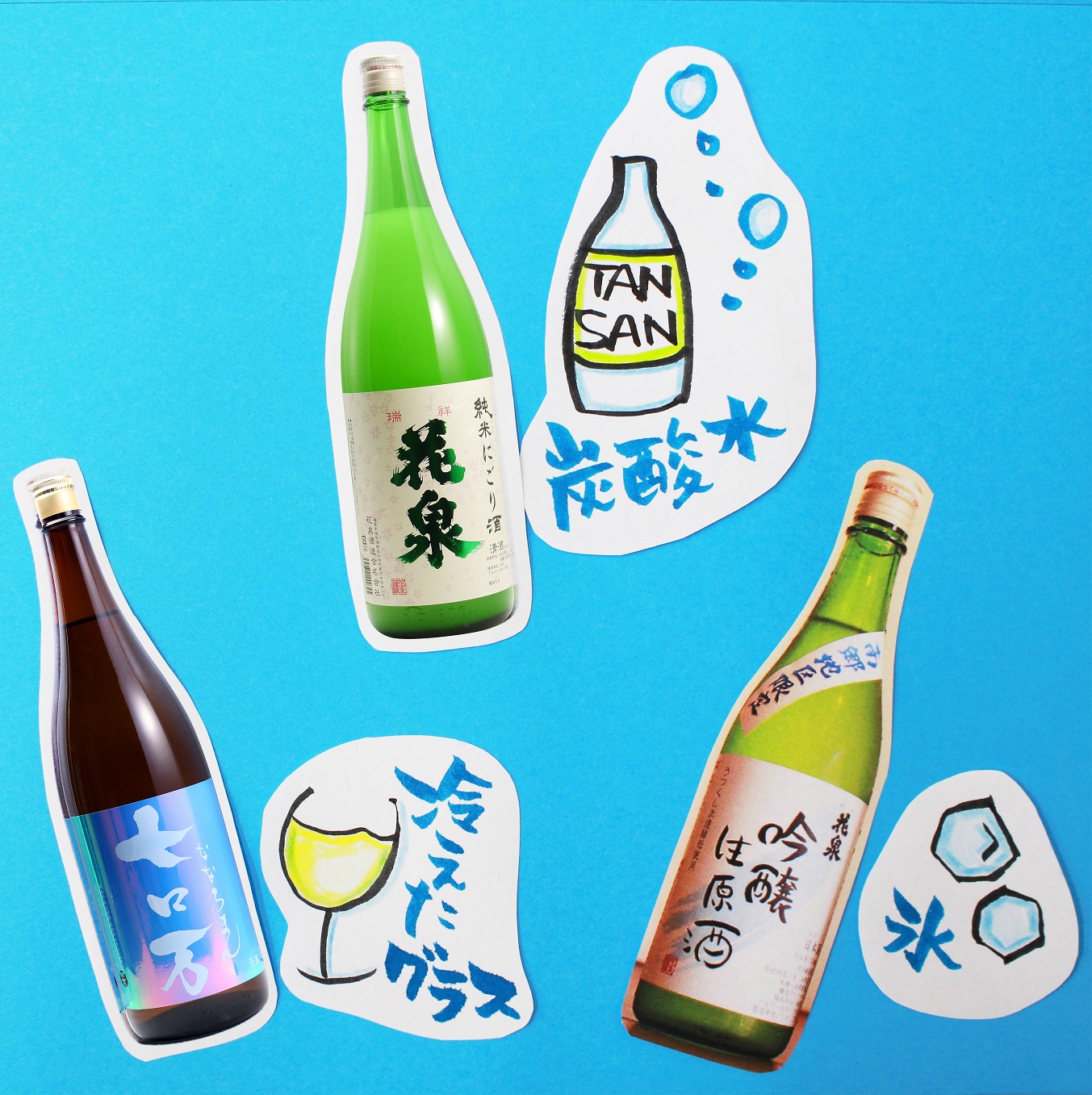 夏の楽しみ(日本酒の炭酸割 ロック) 花泉酒造株式会社 日本酒「ロ万・花泉」醸造元
